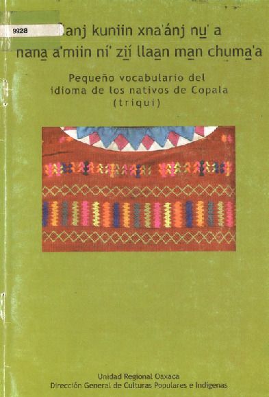 Pequeño vocabulario del idioma de los nativos de Copala: triqui – CID